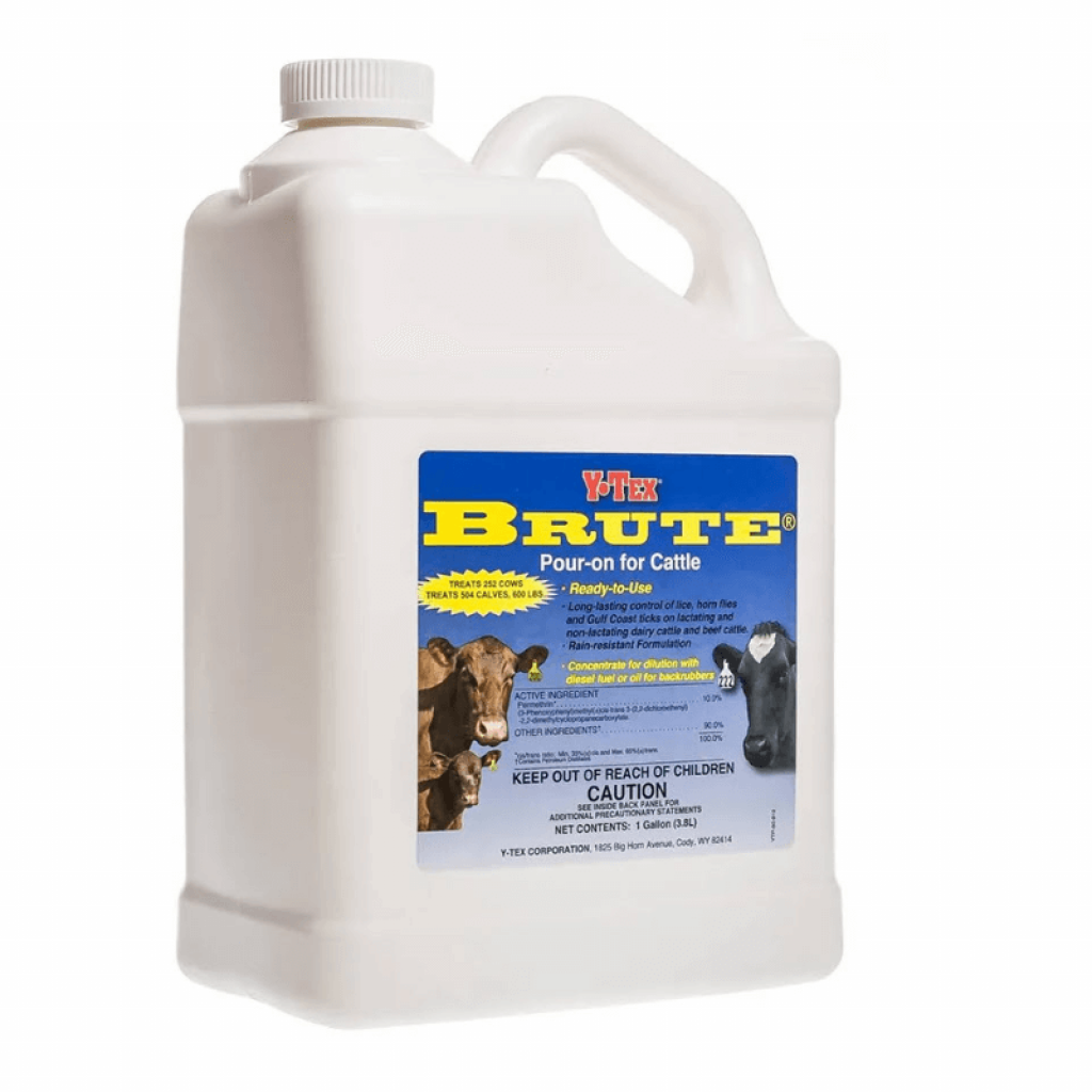 Y-Tex Brute Pour-On Insecticide (1 gal) - High Plains Cattle Supply