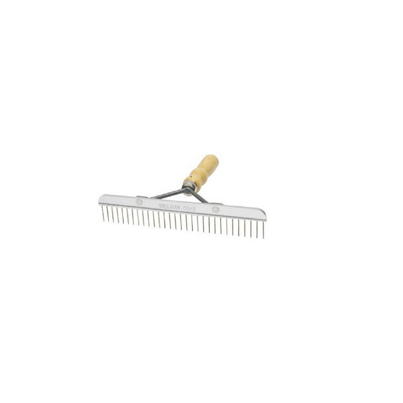 Sullivan-Skip-Tooth-COmb-with-wood-handle - High Plains Cattle Supply